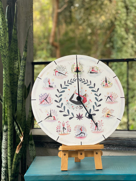 Peaceful Poses Yoga Wall Clock – Time Tales Series | Clocky Kicks – CBD Store India