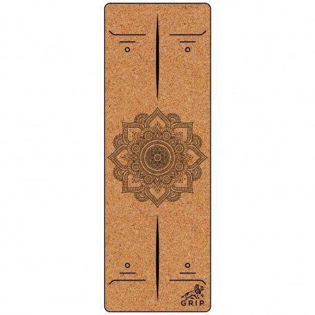 Grip Cork Mandala Design Yoga Mats For Men & Women With Carry Strap & Bag