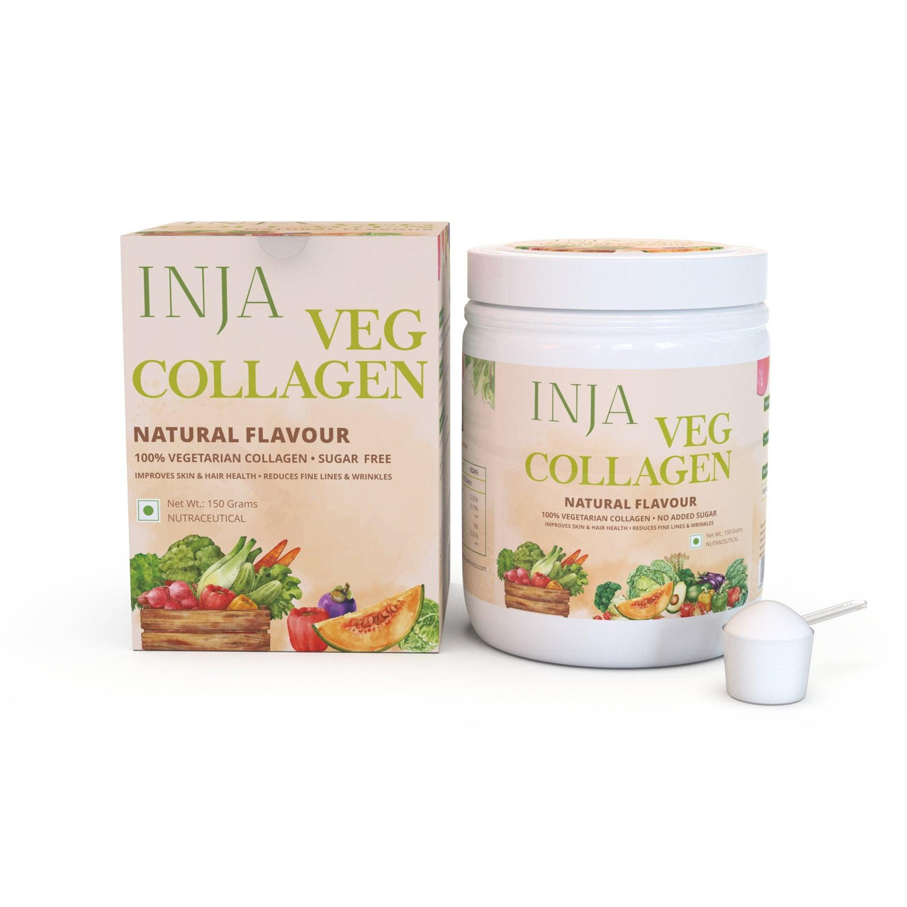 INJA Veg Collagen for Skin, Hair, Muscles & more - Natural Flavour