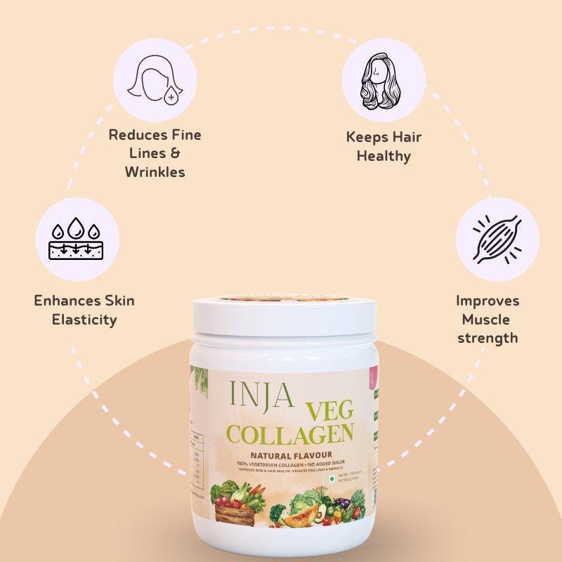 INJA Veg Collagen for Skin, Hair, Muscles & more - Natural Flavour